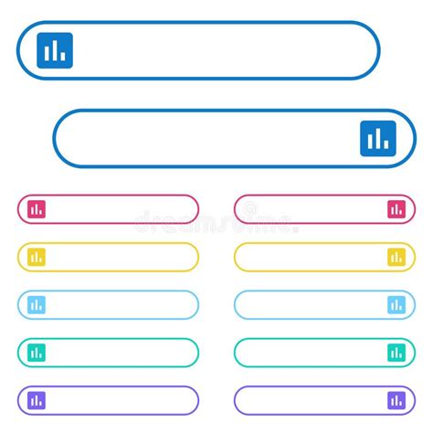 Chart Icons In Rounded Color Menu Buttons Stock Vector Illustration Of Cssbuttons Report