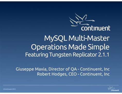 Tungsten University Mysql Multi Master Operations Made Simple With
