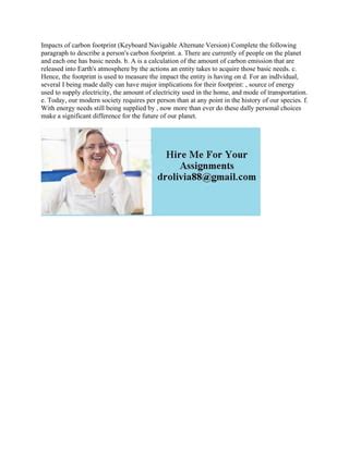 Impacts Of Carbon Footprint Keyboard Navigable Alternate Version Pdf