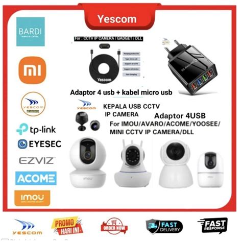 Jual Adaptor Power 4 Usb Kabel Micro Usb 10 Meter Cctv Ip Camera