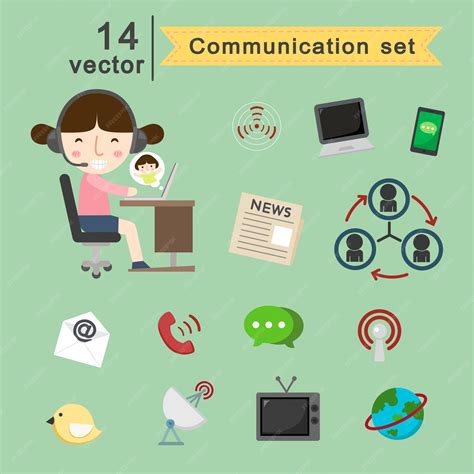Premium Vector Communication Vector Set