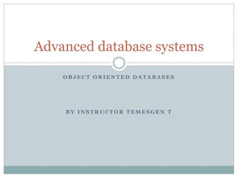 Object Oriented Databases Pdf