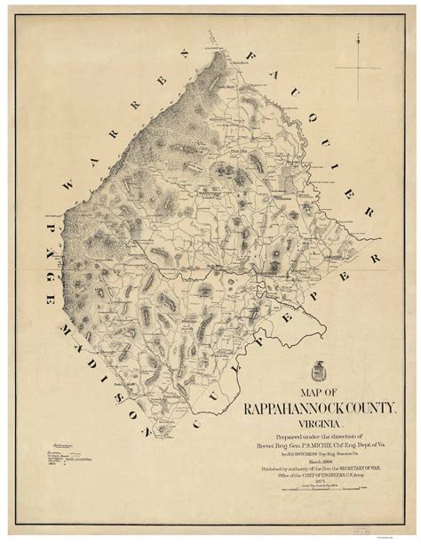 Rappahannock County Virginia 1875 Old Wall Map With Homeowner Names