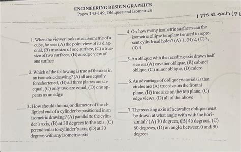 Solved Engineering Design Graphics Pages 143 149 Obliques