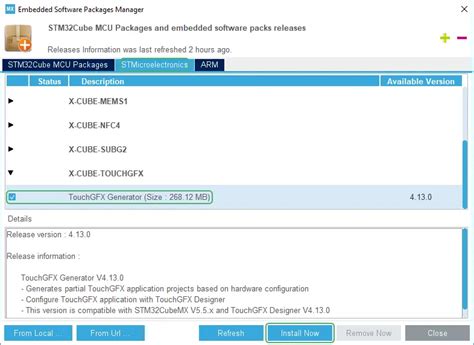 Installation TouchGFX Documentation