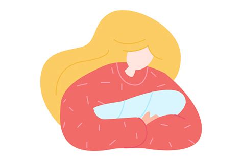 아기를 품에 안고 있는 어머니 해피 어머니의 날 인사말 카드 Hygge 개념 모성 및 아이들에 대한 관심의 벡터 일러스트 가정