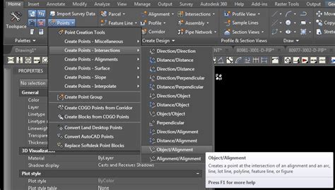 Create Points Intersections Objectalignments Automatically Autodesk Community