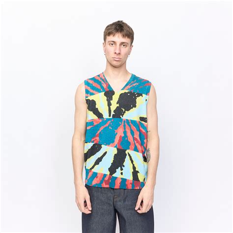 Stussy Printed Sweater Vest Blue Milk Store
