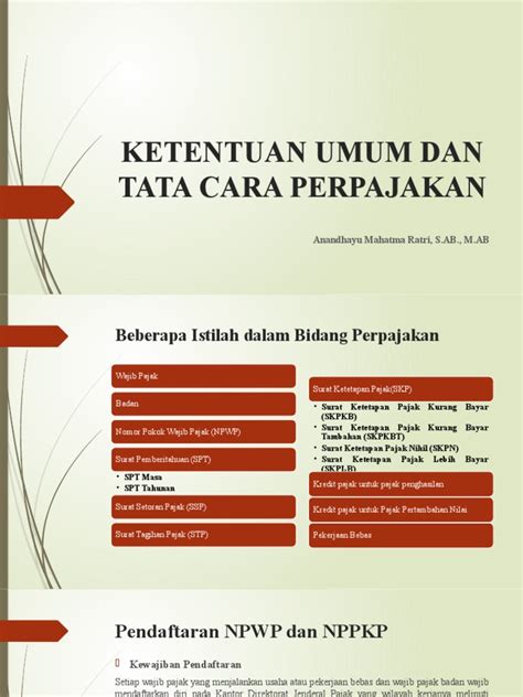 Ketentuan Umum Dan Tata Cara Perpajakan Pdf