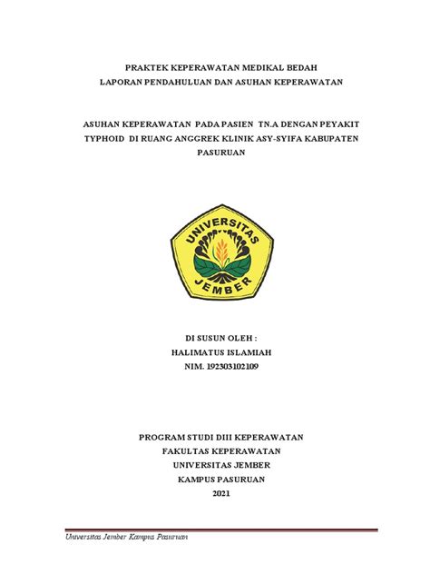Asuhan Keperawatan Pada Pasien Demam Typhoid Pdf