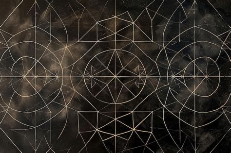 Black And White Background With Intricate Golden Geometric Design Of