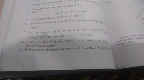 3 If A Unit Vector A Makes Angles 3π With T4 Wim And In Titule K T