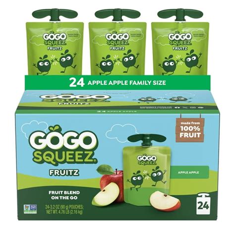 Gogo Squeez No Sugar Added Apple Apple Applesauce And Fruit Puree Pouches
