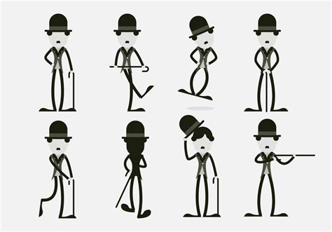 Funny Charlie Chaplin Character Vector 147434 Vector Art At Vecteezy