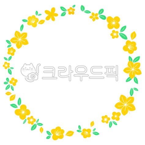 일러스트 봄프레임 원형 봄배경 배너 사진이미지일러스트캘리그라피 메워니작가