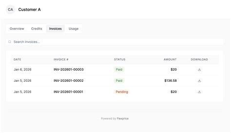 Customer Portal Flexprice