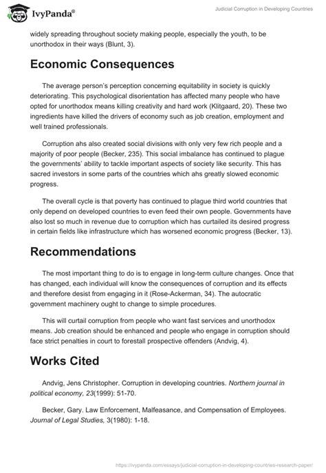 Judicial Corruption In Developing Countries 557 Words Research