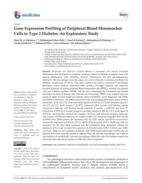 Pdf Gene Expression Profiling Of Peripheral Blood Mononuclear Cells