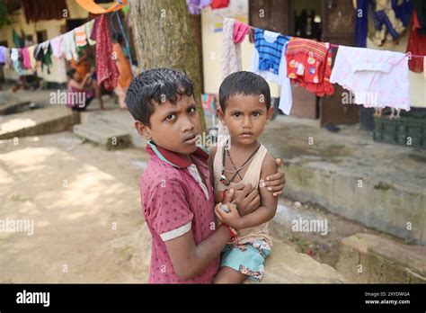 Brothers At A Temporary Relief Camp At Pratapgarh English Medium School