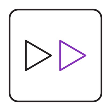 Forward Button Generic Thin Outline Color Icon