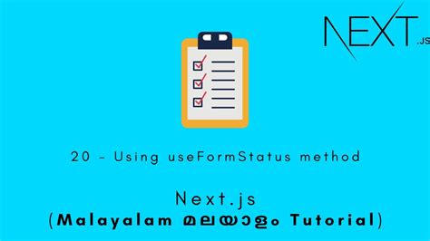 Nextjs Malayalam Tutorial 20 Using Useformstatus Method Nextjs
