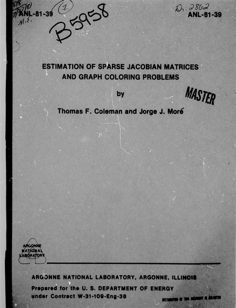 Estimation Of Sparse Jacobian Matrices And Graph Coloring Problems Unt Digital Library