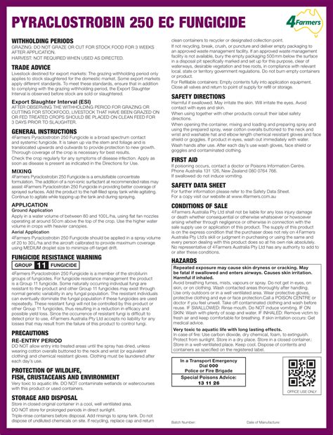 Pyraclostrobin 250 Ec 4farmers