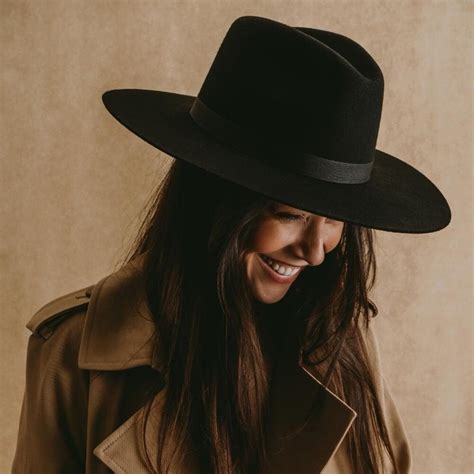 Black Felt Hat Fedora For Women Wide And Stiff Brim Winter Hat Etsy