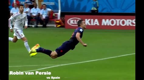 Van Persies Flying Header Memorable World Cup 2014 Goal Youtube