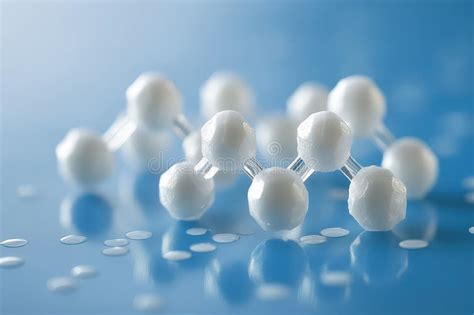 Molecular Structure Representation On Blue Surface Stock Image Image Of Development Procedure