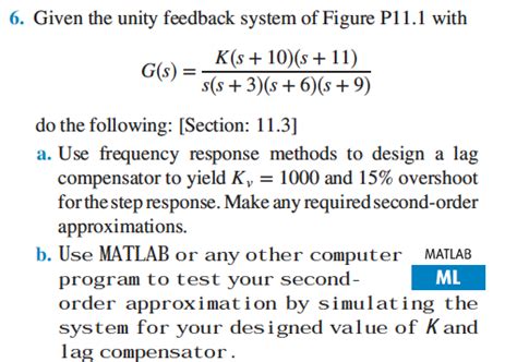 Solved Given The Unity Feedback System Of Figure P With Chegg