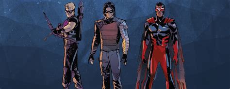 Clint Barton Bucky Barnes And Sam Wilson In Hawkeye Freefall Issue 1