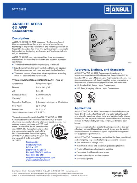 Ansulite Afc6b Pdf Materials Chemistry