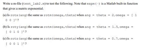 Solved Write A M File Testlab2m To Test The Following