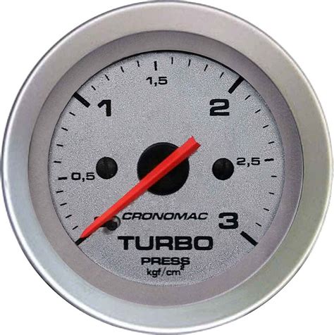 Manômetro Turbo 3KGF CM² ø52mm Racing Cronomac Cronometer