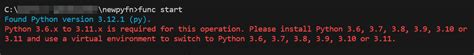 Visual Studio Code Python Azure Function Not Working With Higher Python Version Installed