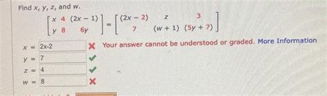 Solved Find Xyz And W Xyzw