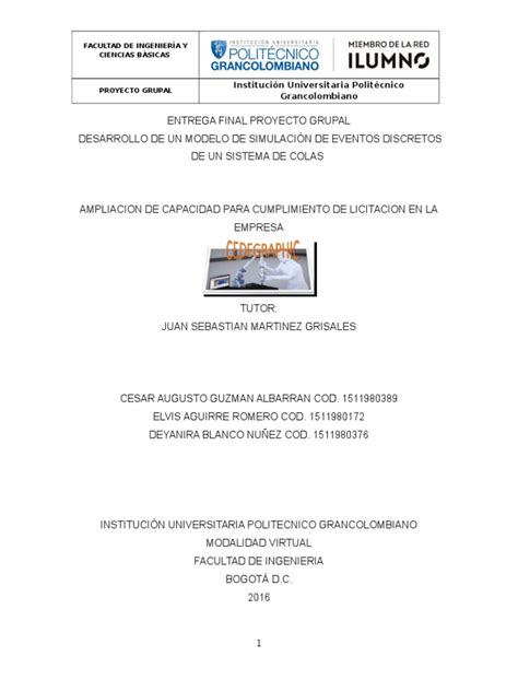 Final Simulacion Pdf Simulación Ingeniería De Sistemas