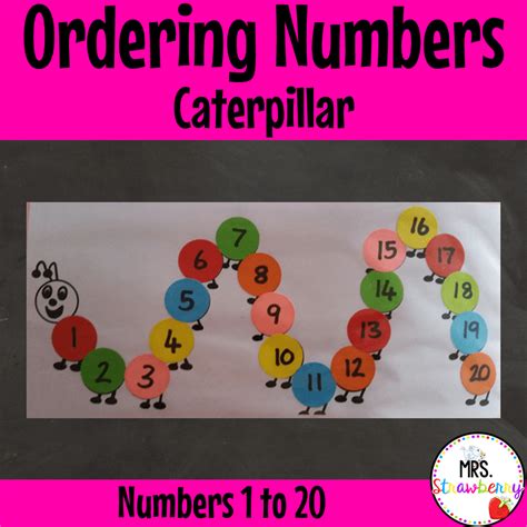 Ordering Numbers 1 To 20 Caterpillar Activity Mrs Strawberry