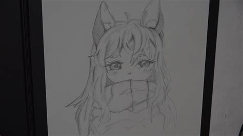 How To Draw A Beautiful Animated Girl With Cute Cat Ears Youtube