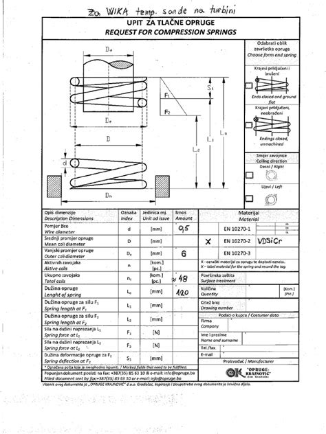 Upit Za Tlacne Opruge Pdf