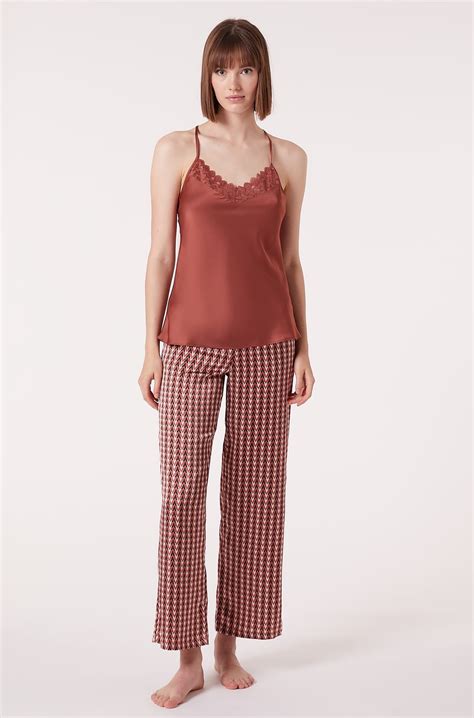 Satin Camisole With Lace Details Jade Cuivre Etam