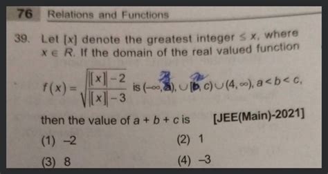 76 Relations And Functions 39 Let X Denote The Greatest Integer Leq X