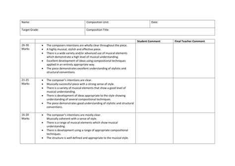 Ocr Gcse Music Composition Marking Teaching Resources