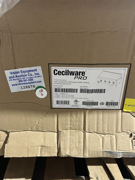 Cecilware Ce G48tpf 6602 10003 48 Gas Griddle With Thermostatic