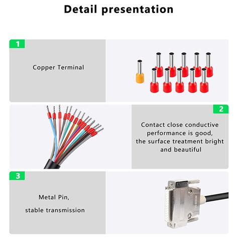 XMSJSIY DB25 Connector Adapter RS232 25 Pin Serial Extension Cable Solderless 25 Pin Port