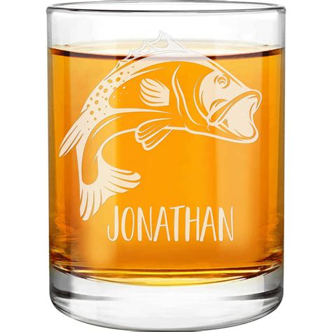 Personalized Whiskey Glass Large Mouth Bass Maison Custom