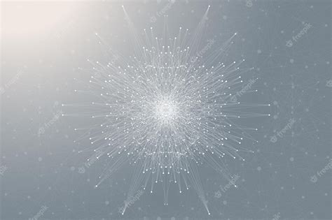 Premium Vector Fractal Element With Connected Lines And Dots Big Data Complex Particle