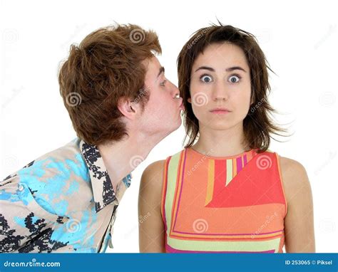 Kiss On The Cheek Stock Image Image Of Kissing Feeling 253065
