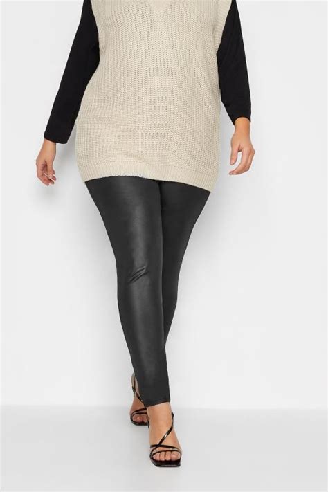 Plus Size Fashion Leggings Leather Look Leggings Yours Clothing